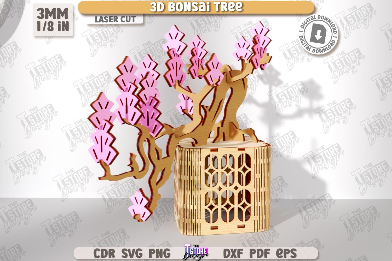3d Bonsai Tree Laser Cut Bundle, Plant Decor Laser Cut, Multilayered ...