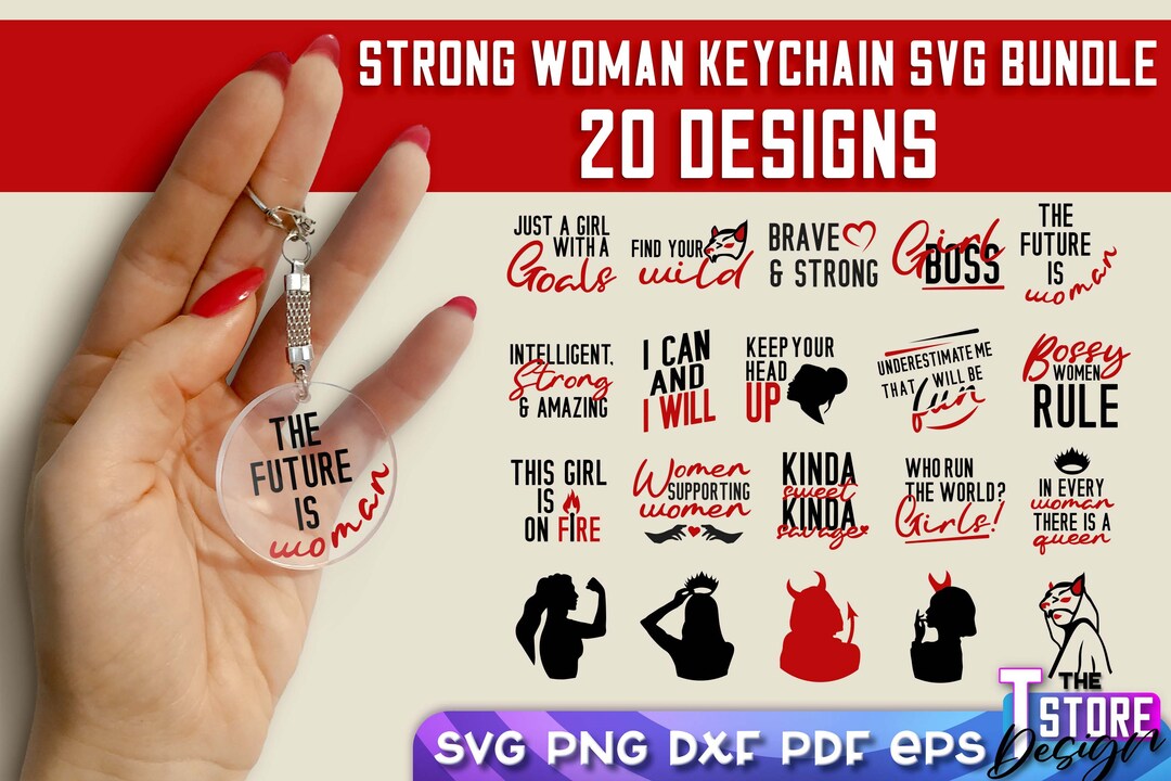 Strong Woman Keychain SVG Bundle Funny Keychain Quotes SVG - Etsy