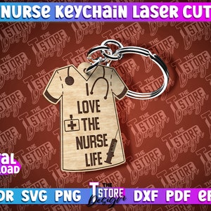 Nurse Keychain Laser Bundle | Nurse Design Laser Cut | Wooden Doctor ...