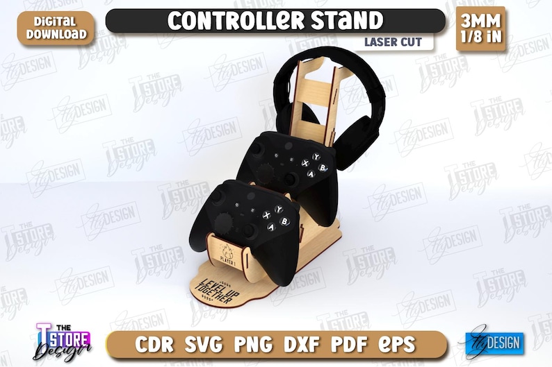 Controller Stand Laser Cut Bundle, Holder for Game Controller, Game ...