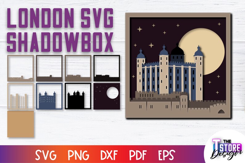 London Shadow Box SVG London Paper Cut Bundle SVG - Etsy