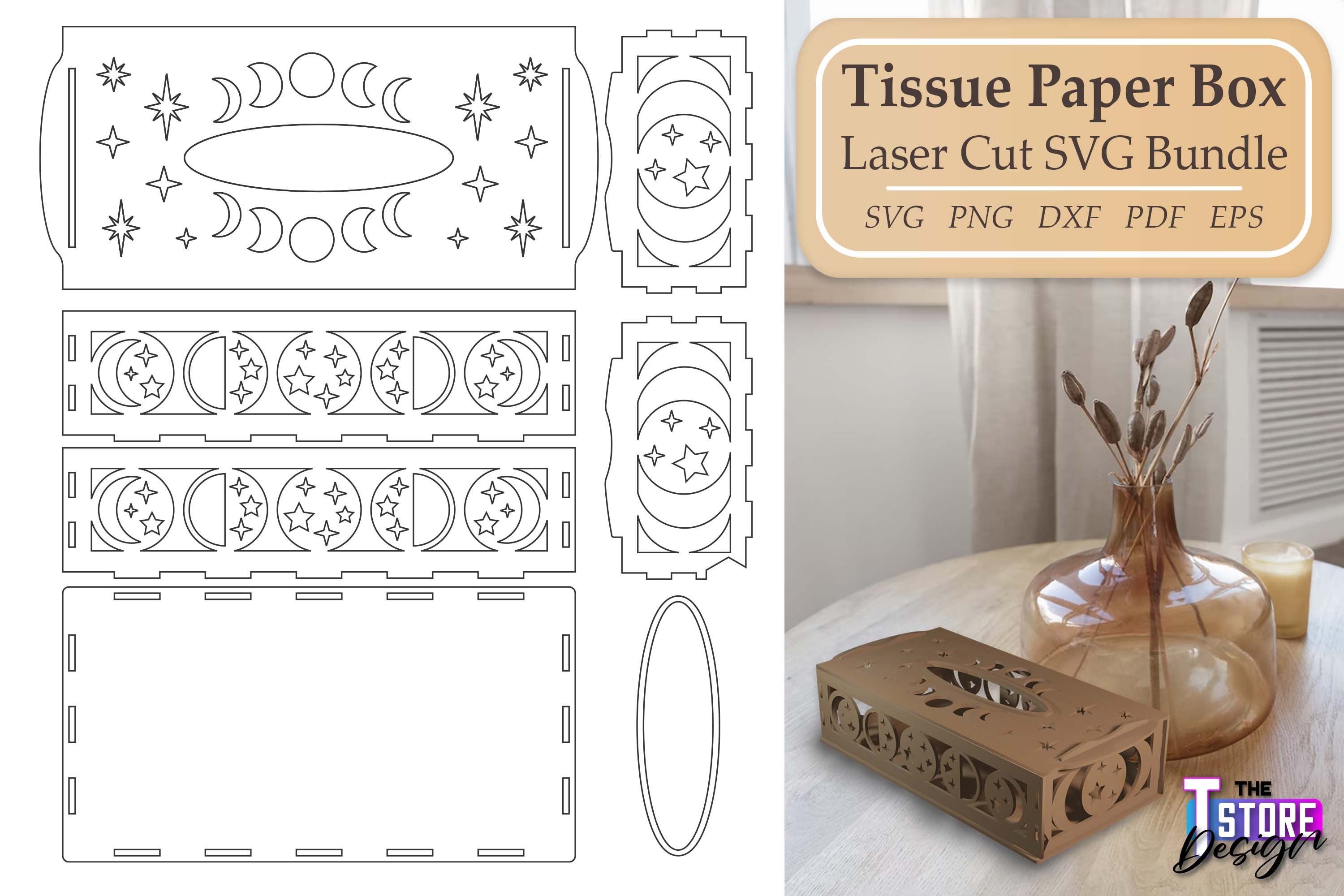 Tissue Paper Box SVG Bundle | Tissue Box SVG Design | Laser Cut Files ...