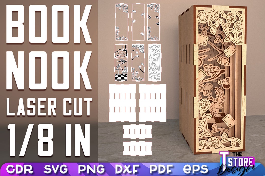 Book Nook SVG Design | Laser Cut Files | CNC Files - Etsy