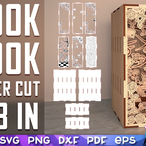Book Nook SVG Design Laser Cut Files CNC Files - Etsy