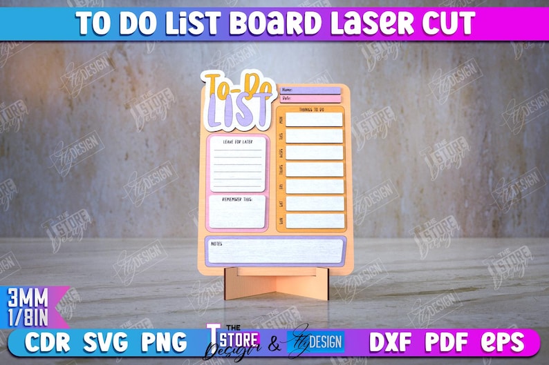 3d to Do List Board Laser Cut Bundle, Weekly Planner Signs Laser Cut ...