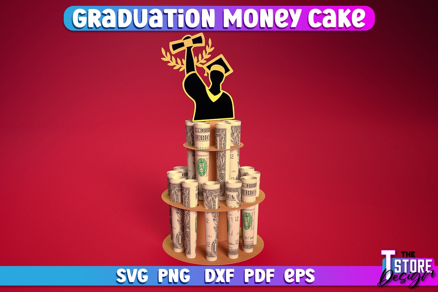 Graduation Money Cake SVG Bundle | Grad Money Holder SVG Design | Paper ...