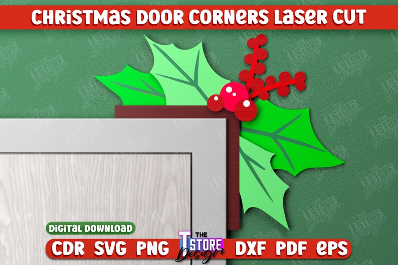 Christmas Door Corner Laser Cut Bundle, Christmas Door Trim Corner ...