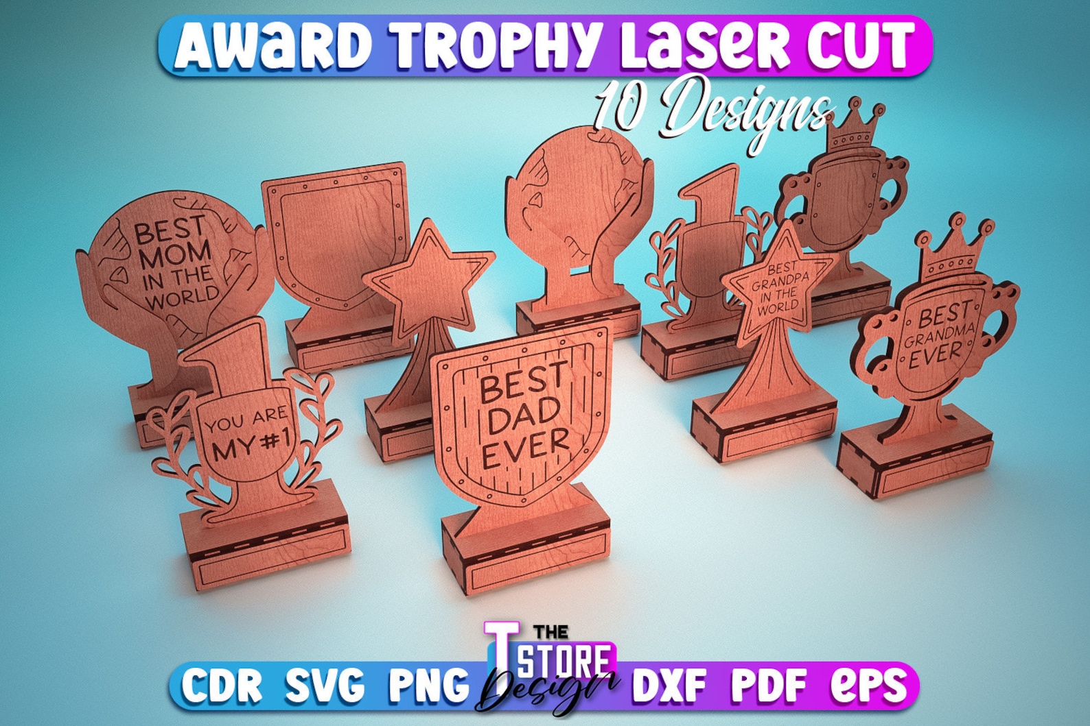 Award Trophy Laser Cut SVG Bundle Award Trophy SVG Design Laser Cut ...