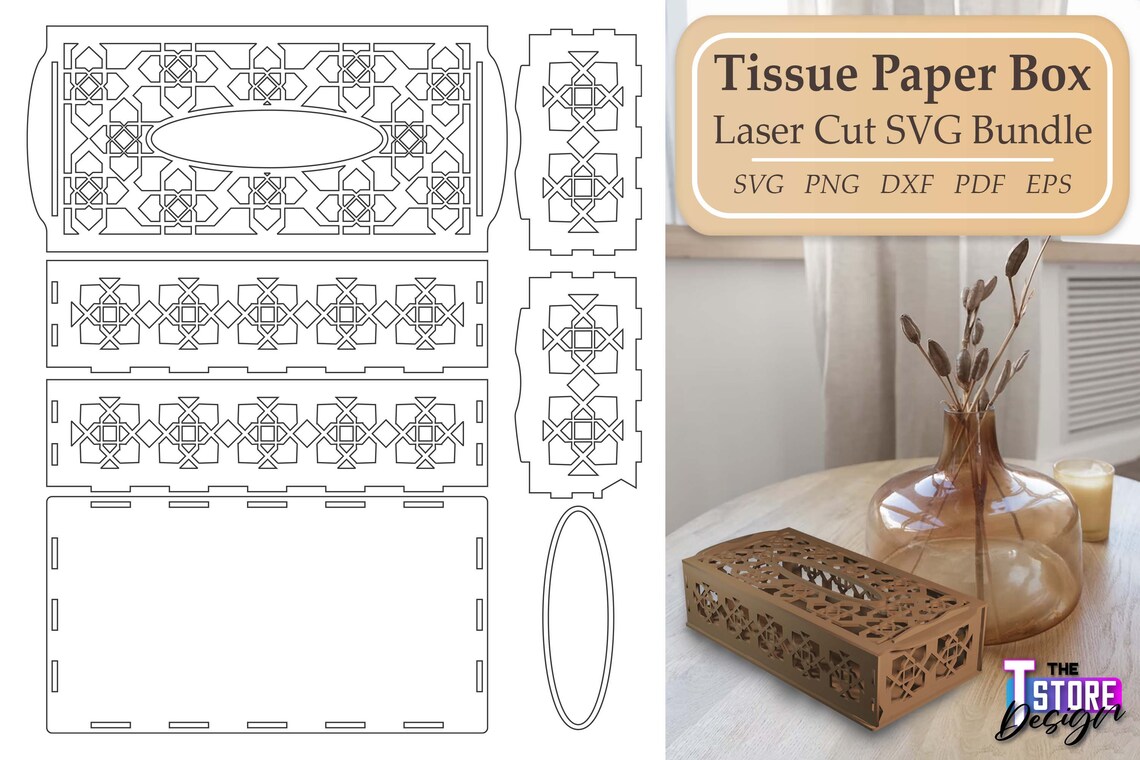 Tissue Paper Box SVG Bundle | Tissue Box SVG Design | Laser Cut Files ...