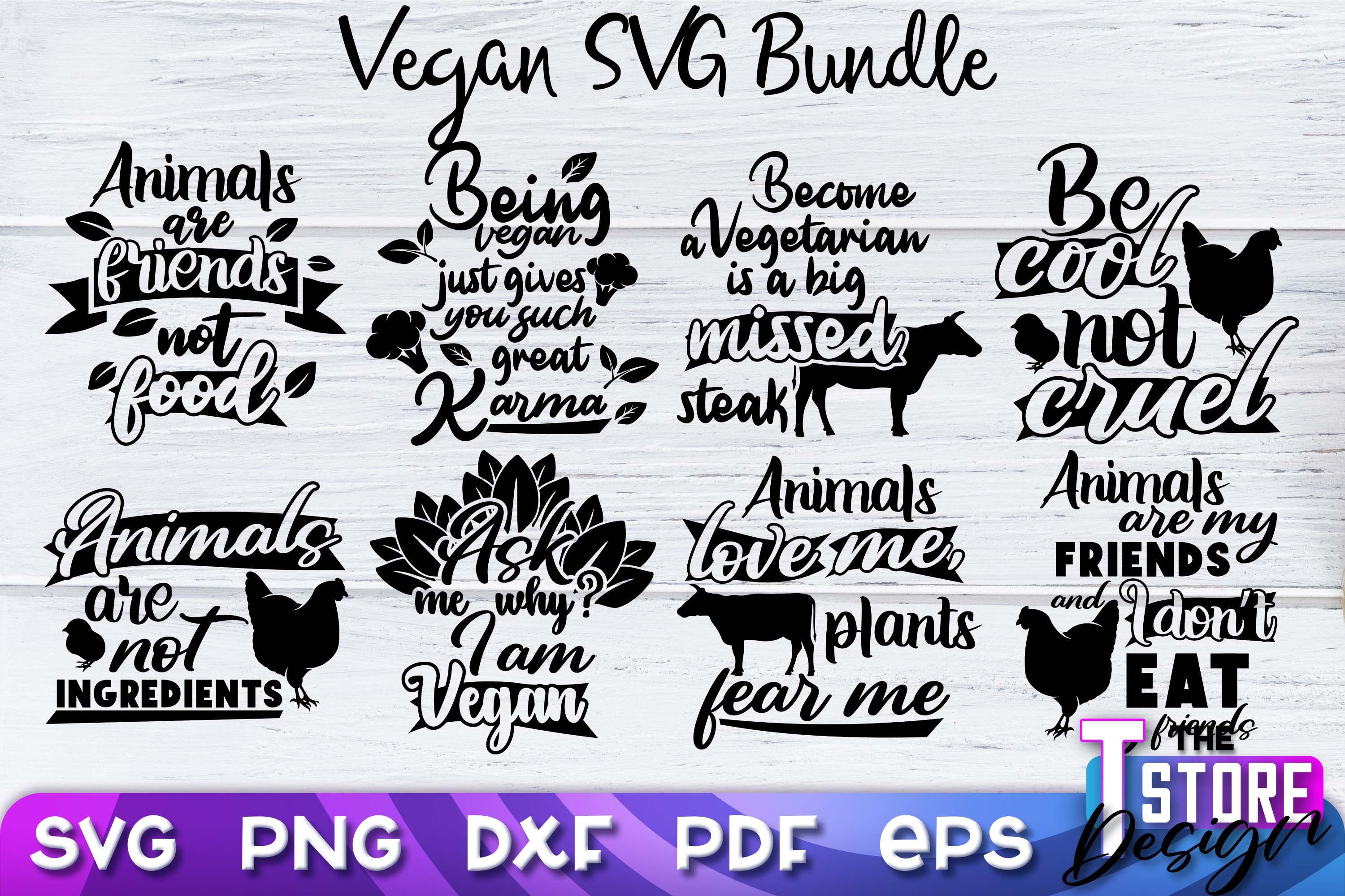 Vegan SVG Bundle Organic SVG Vegan Quotes - Etsy