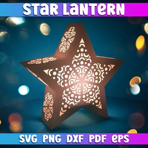 Star Lantern SVG Bundle | Paper Crafts | Paper Lamp SVG | Star Lantern ...