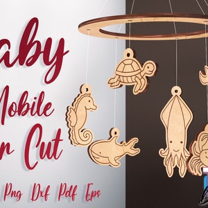 Baby Mobile SVG Laser Cut Bundle Baby Mobile SVG Design Laser Cut Files ...