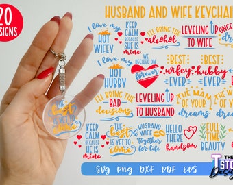 Husband & Wife SVG Keychain Bundle Family Key Keychain Svg - Etsy