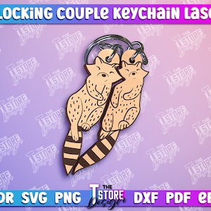 Interlocking Couple Keychain Laser | Wooden Couple Keychain | Matching ...