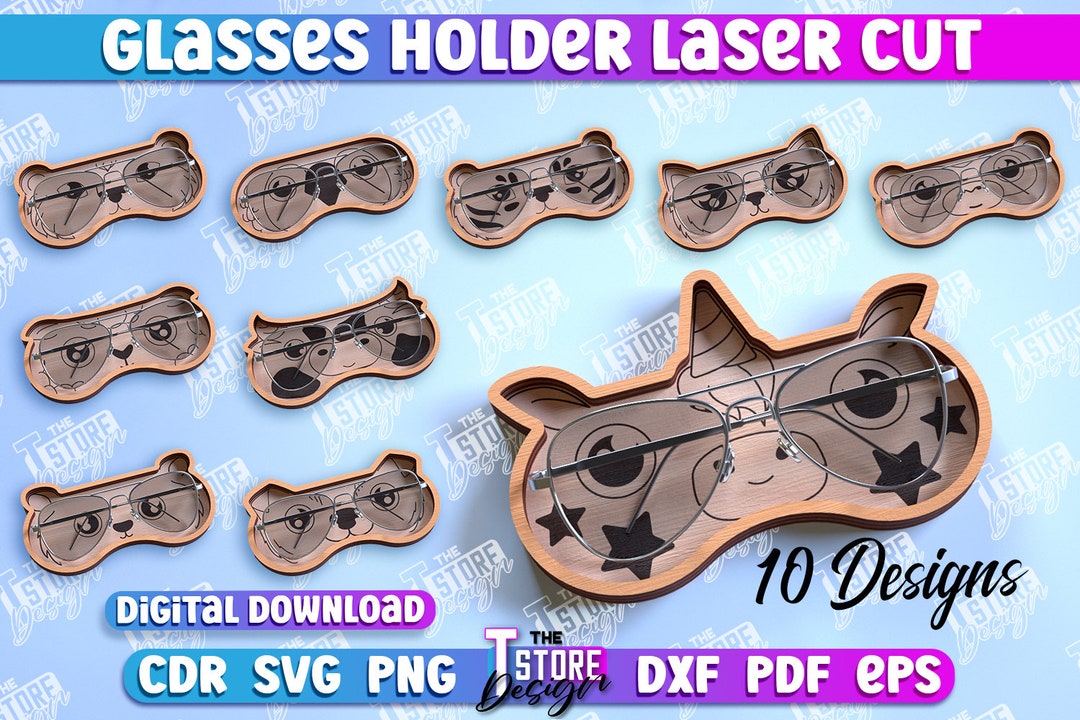 Glasses Holder Laser Cut SVG, 3D Animal Glasses Holders, Eyeglasses ...
