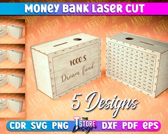 Rustic Wedding Money Box Laser-cut Card Box SVG for Unique Table Décor ...
