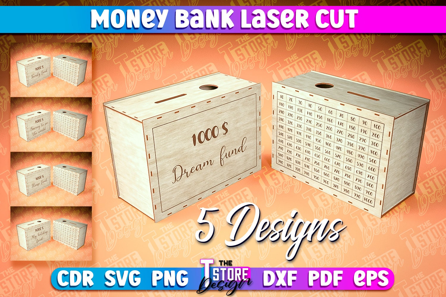 Money Box SVG Bundle | Money Bank SVG| Money Box Laser Cut| Target ...