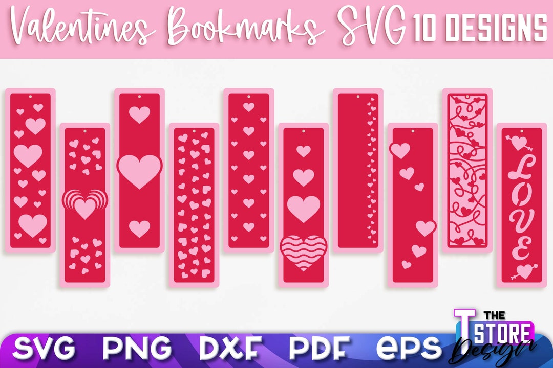 Valentine's Day Bookmark SVG Bundle | Valentins Day Book Lover SVG ...