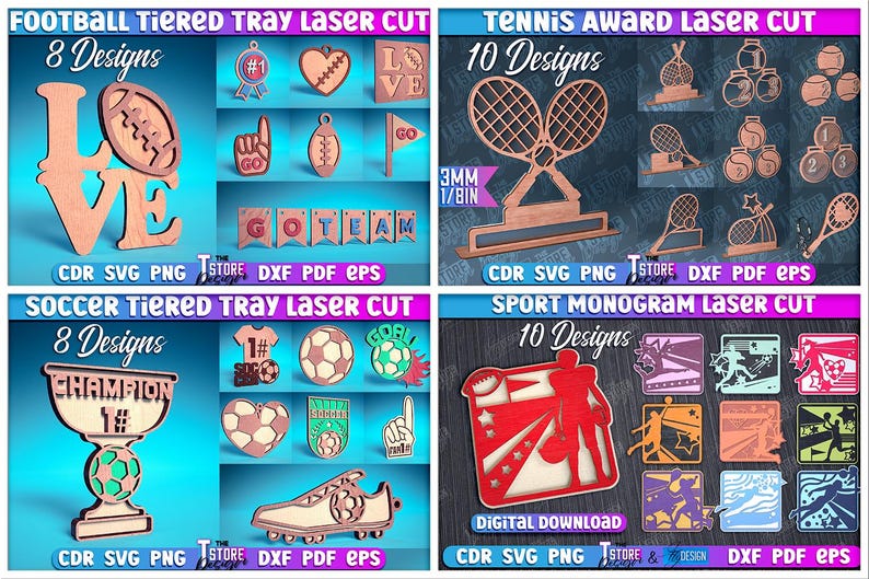 326 Sport Mega Bundle Laser Cut, 3d Sports Mega Bundle, Personalized ...