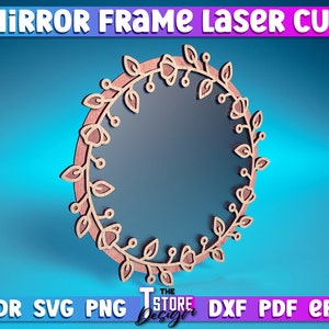 Mirror Frame Laser Cut SVG Bundle | Mirror Frame Design | Funny Mirror ...