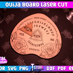 Ouija Board Laser Cut Bundle, Spirit Board Table Laser Cut, Halloween ...