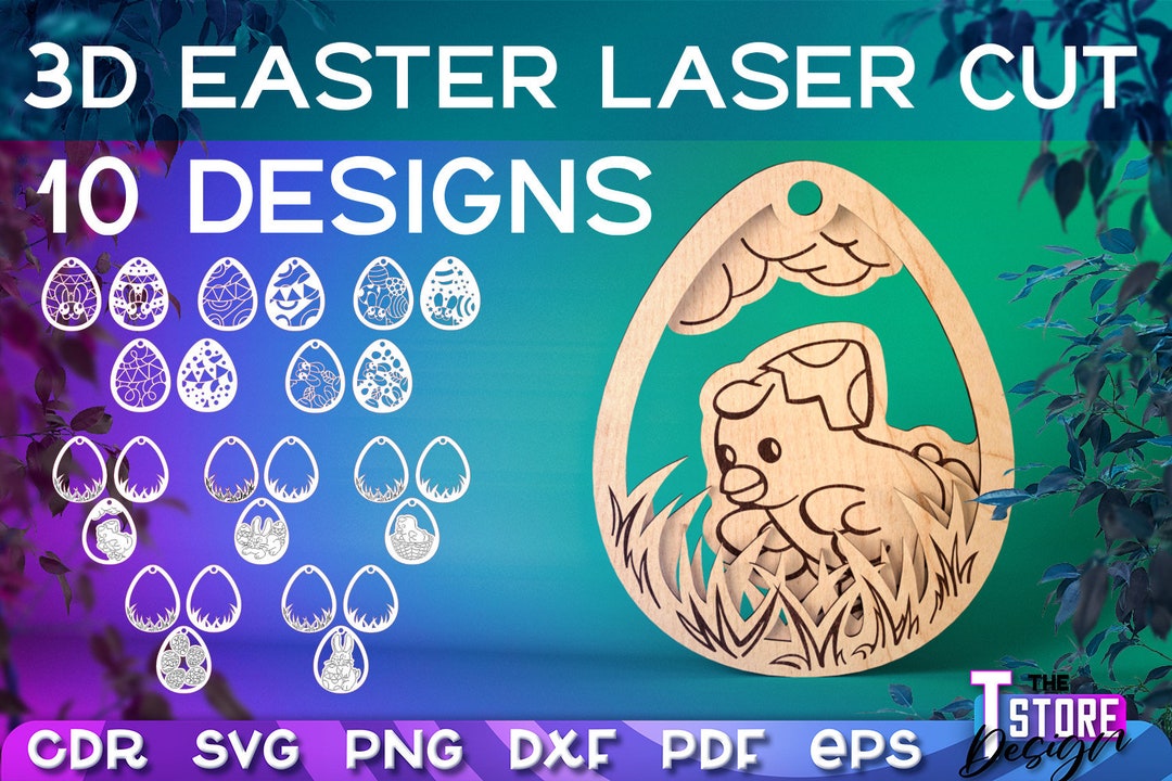 3D Easter Laser Cut Eggs | Laser Cut SVG Bundle | CNC Files - Etsy