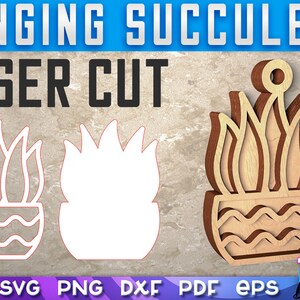 Hanging Succulent Laser Cut SVG Bundle | Home SVG Design | Laser Cut ...