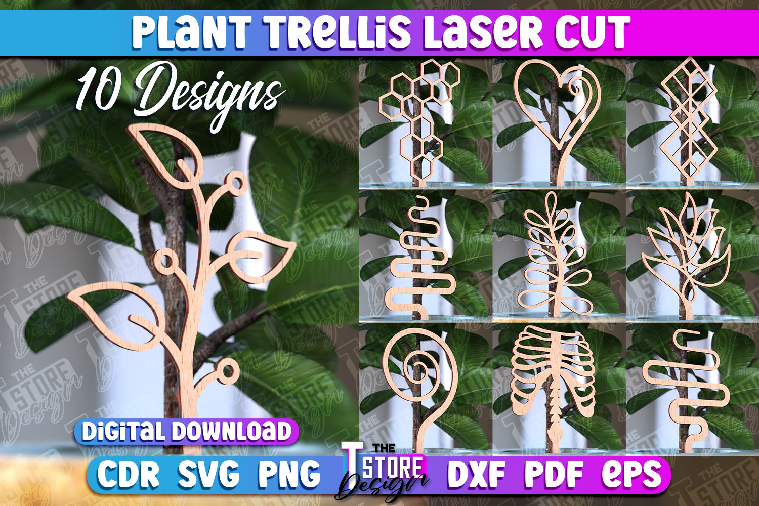 Plant Stakes SVG | Plant Trellis SVG | Laser Cut | Plant Trellis Laser ...
