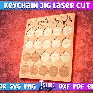 Keychain Jig Laser Cut SVG Design | Keychain Engraver SVG File | Wooden ...