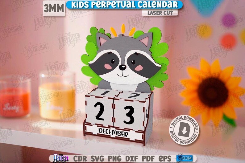 3d Kids Block Calendars Laser Cut Bundle, Funny Block Calendars, Kids ...