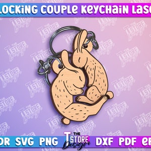 Interlocking Couple Keychain Laser | Wooden Couple Keychain | Matching ...