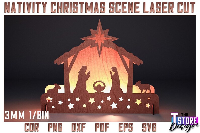 Nativity Christmas Scene Laser Cut SVG Bundle | Nativity Christmas ...