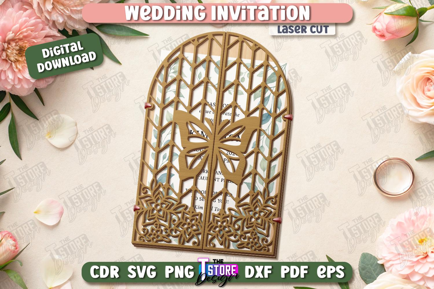 Wedding Invitation Laser Cut Bundle, 3D Wooden Wedding Invitation ...