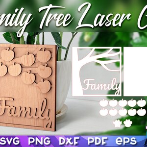 Family Tree Laser Cut SVG Bundle | Family SVG Design | Laser Cut Files ...