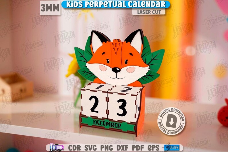 3d Kids Block Calendars Laser Cut Bundle, Funny Block Calendars, Kids ...