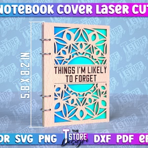 Notebook Laser Cut SVG Bundle | Notebook SVG Design | Notebook Cover ...