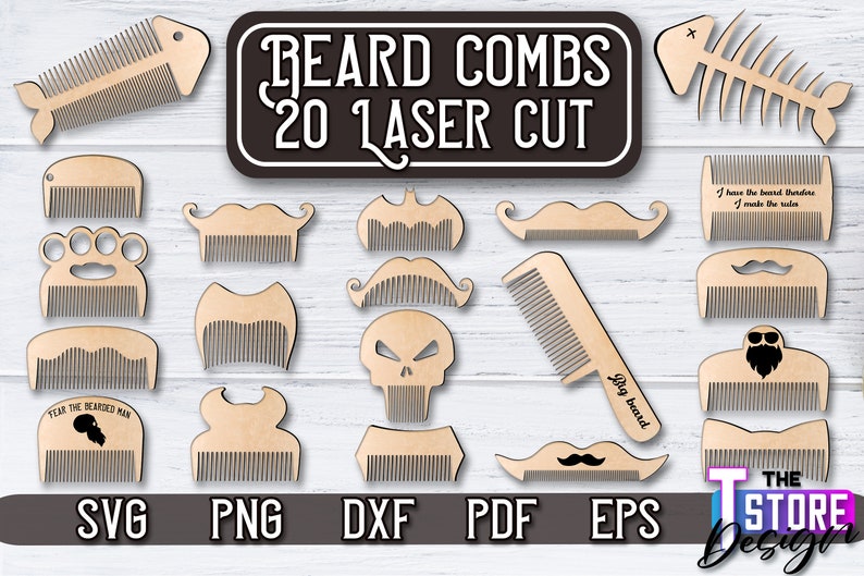 Beard Comb Laser Cut Beard SVG Design Laser Cut Files - Etsy
