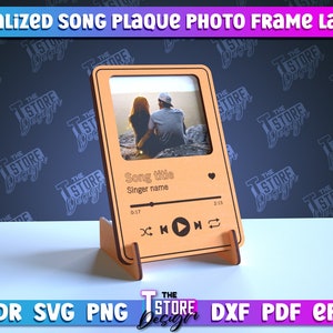 3D Personalized Song Plaque Photo Frames, Custom Spotify Playlist, Music Picture Frame With ...