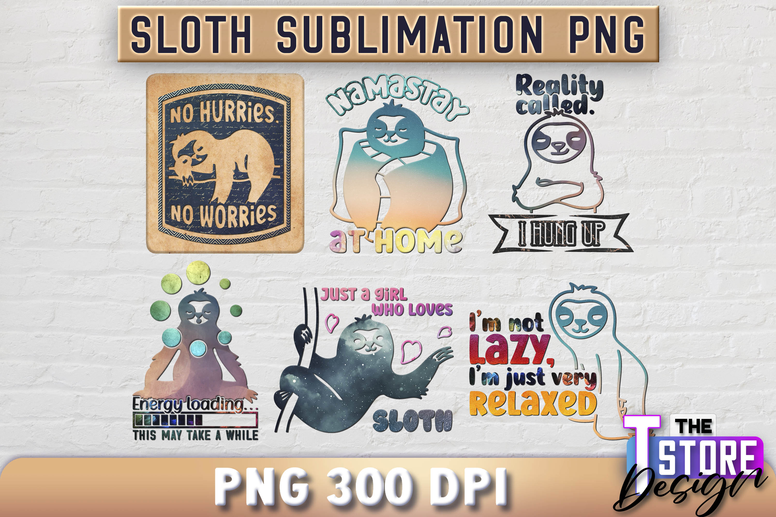 Sloth Sublimation PNG Bundle Sloth Quotes PNG Design V.2 - Etsy