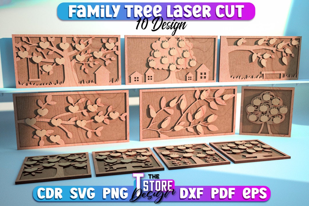 Family Tree Laser Cut SVG Bundle | Family SVG Design | Laser Cut Files ...