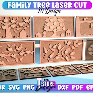 Family Tree Laser Cut SVG Bundle | Family SVG Design | Laser Cut Files ...