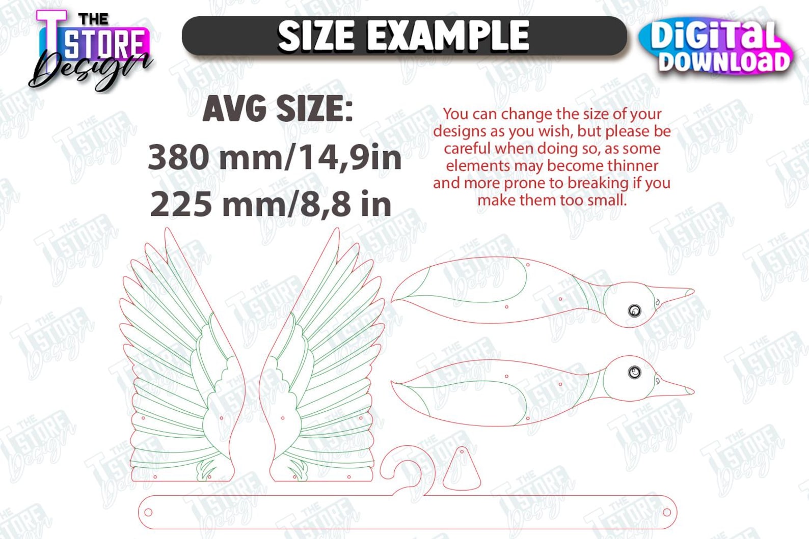 Wooden Flying Bird Mobile Laser Cut Bundle, Birds Flying Mobile Svg ...