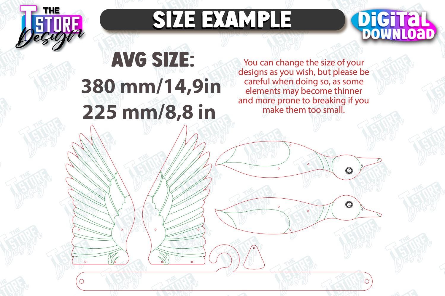 Wooden Flying Bird Mobile Laser Cut Bundle, Birds Flying Mobile Svg ...