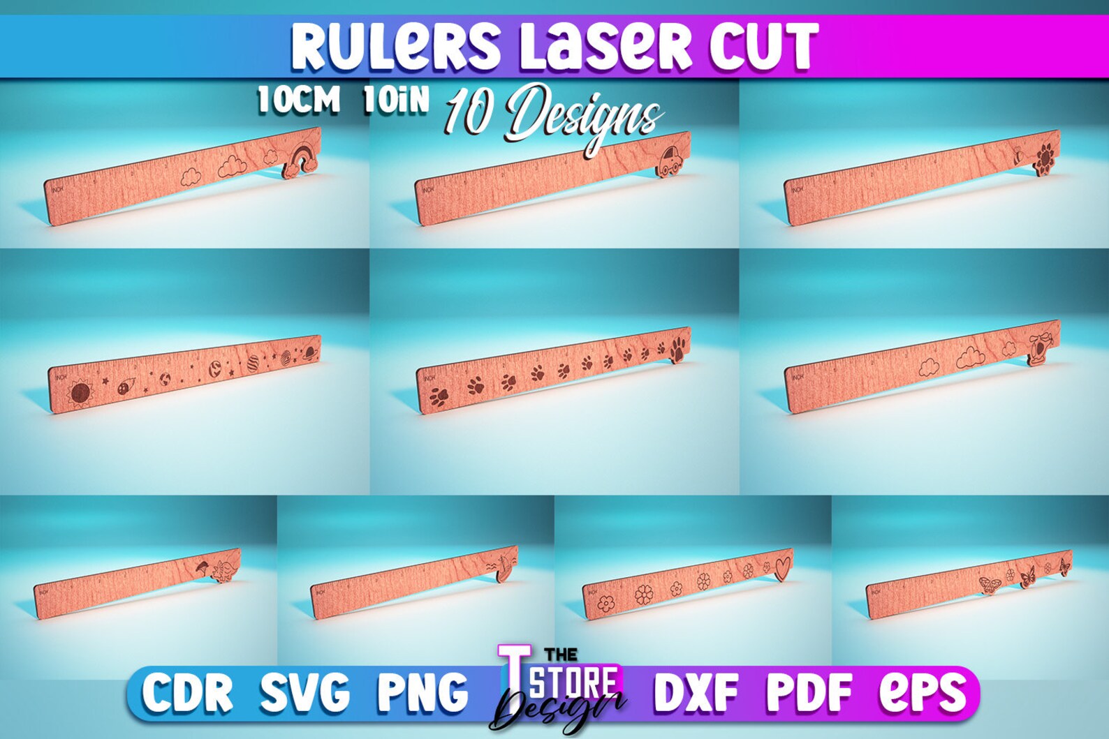 Rulers Laser Cut SVG Bundle Kids Rulers SVG Design Laser Cut Files - Etsy