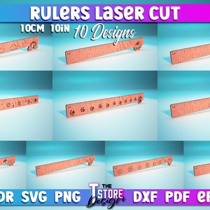 Rulers Laser Cut SVG Bundle Kids Rulers SVG Design Laser Cut Files - Etsy