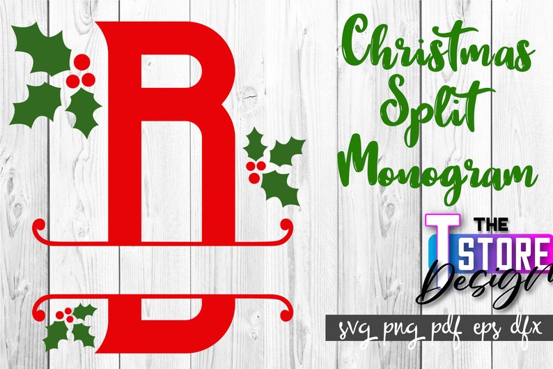 Christmas Split Monogram SVG Bundle Christmas Crafts - Etsy