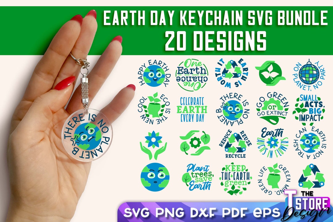 Earth Day Keychain SVG Bundle Earth Day Quotes SVG SVG Design - Etsy