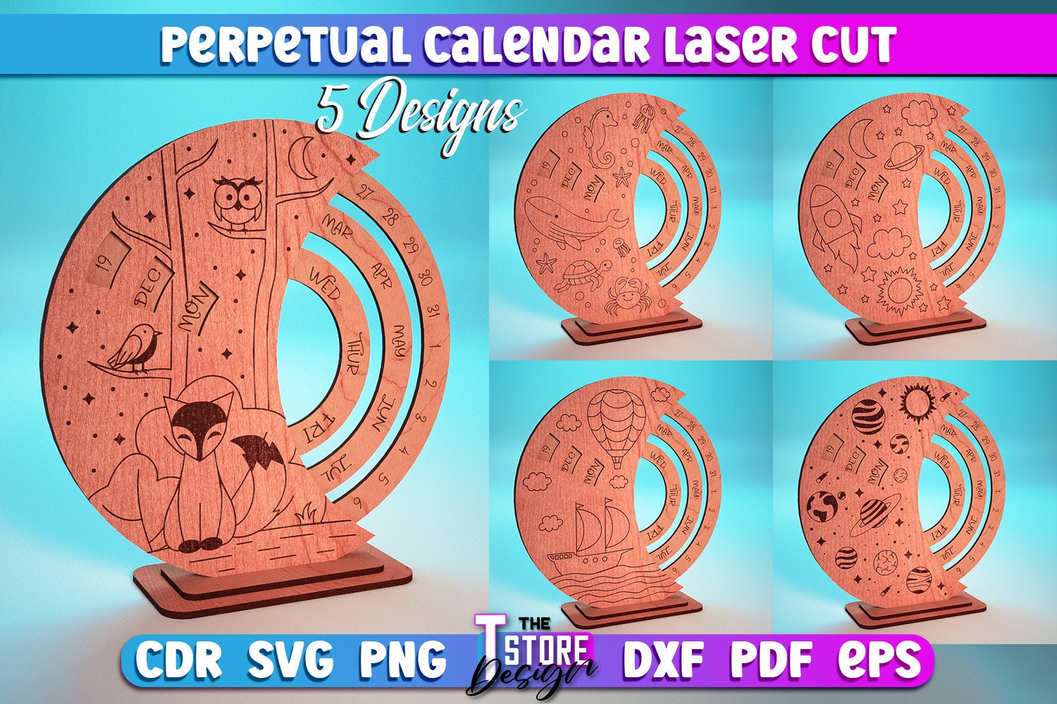 Perpetual Calendar Laser Cut SVG Bundle Calendar SVG Design - Etsy