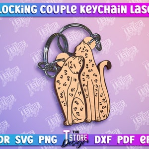 Interlocking Couple Keychain Laser | Wooden Couple Keychain | Matching ...