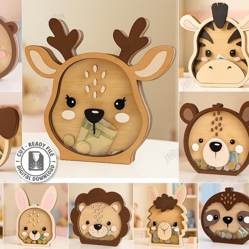 Cnc Animal Money Boxes - Etsy